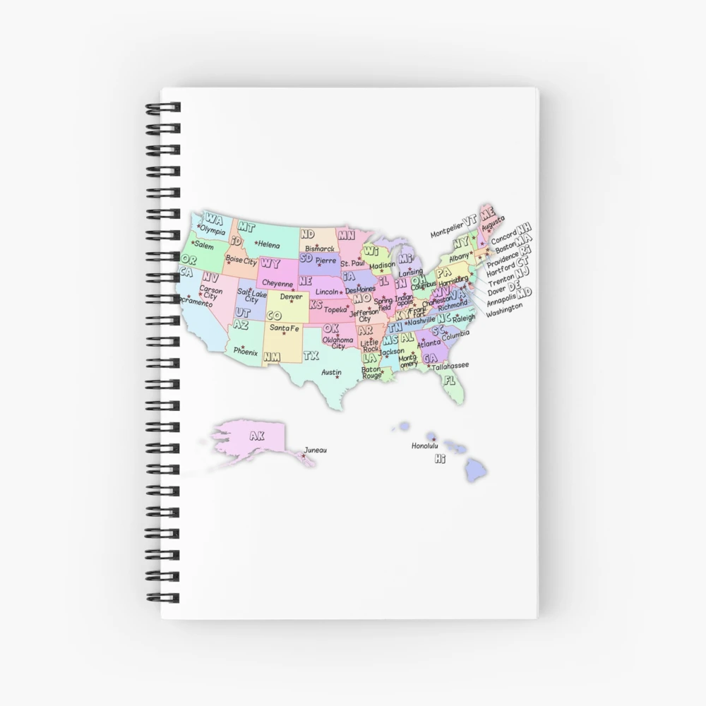 Usa Map With Capitals And Abbreviations