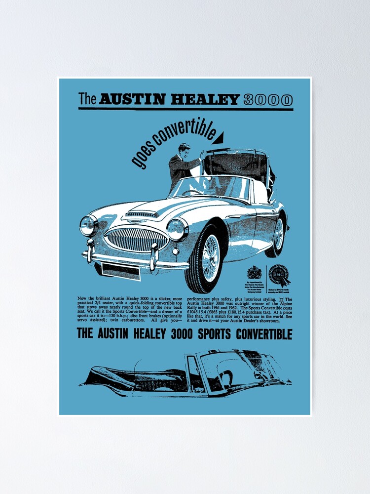 "AUSTIN HEALEY 3000" Poster for Sale by ThrowbackMotors | Redbubble