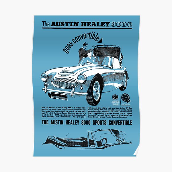 "AUSTIN HEALEY 3000" Poster for Sale by ThrowbackMotors | Redbubble