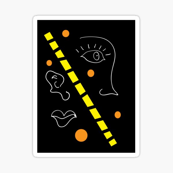 "Face with yellow line" Sticker for Sale by manilal | Redbubble