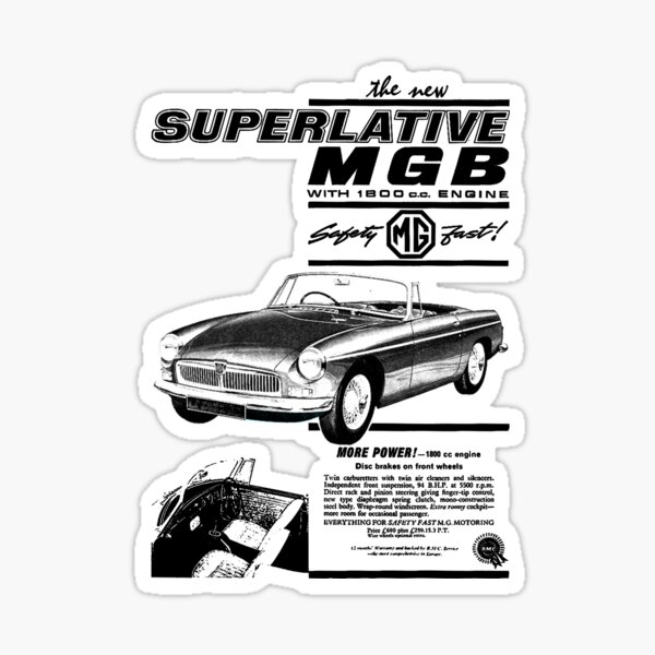 "MGB" Sticker for Sale by ThrowbackMotors | Redbubble