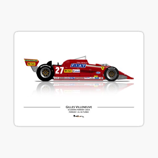 "Gilles Villeneuve - 126CK - Art Print" Sticker for Sale by JageOwen ...