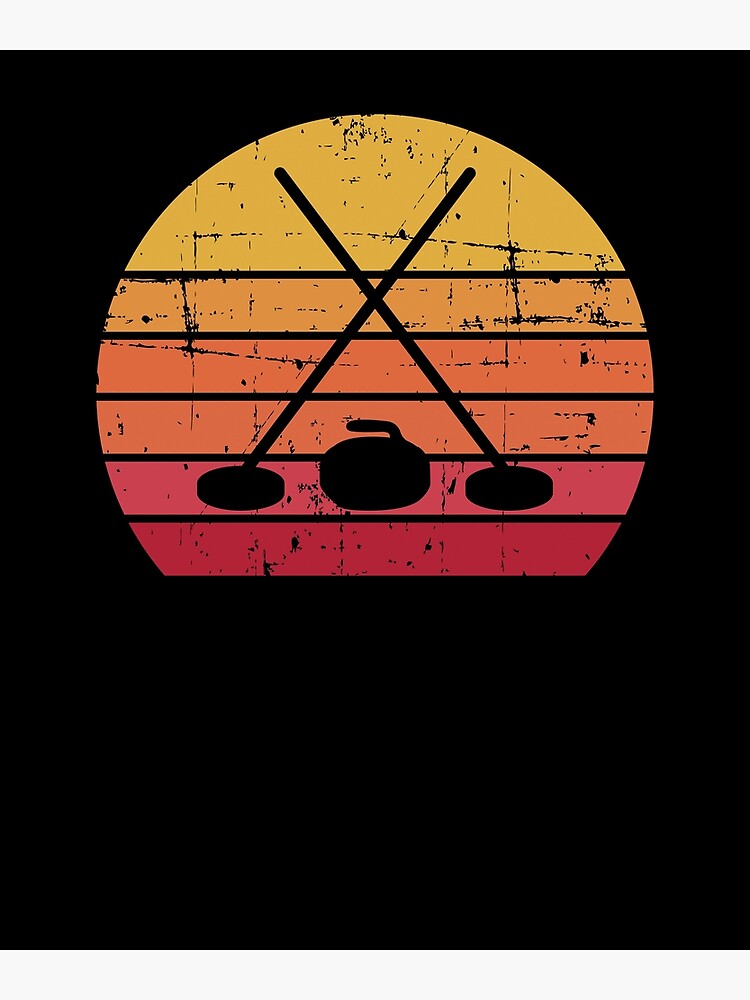 "Retro Curling Vintage Ice Curling Player" Poster by jeffded | Redbubble