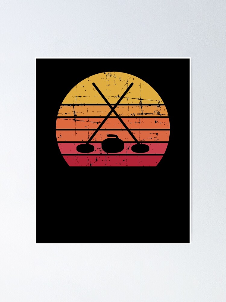 "Retro Curling Vintage Ice Curling Player" Poster by jeffded | Redbubble