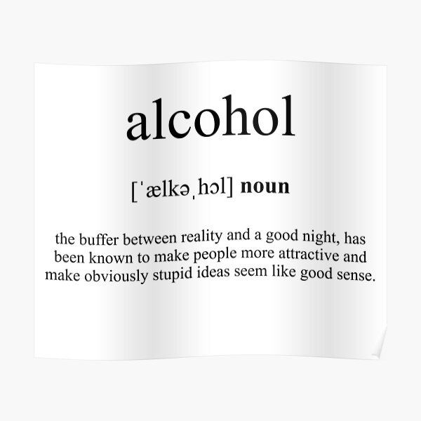 "Alcohol Definition | Dictionary Collection" Poster for Sale by ...