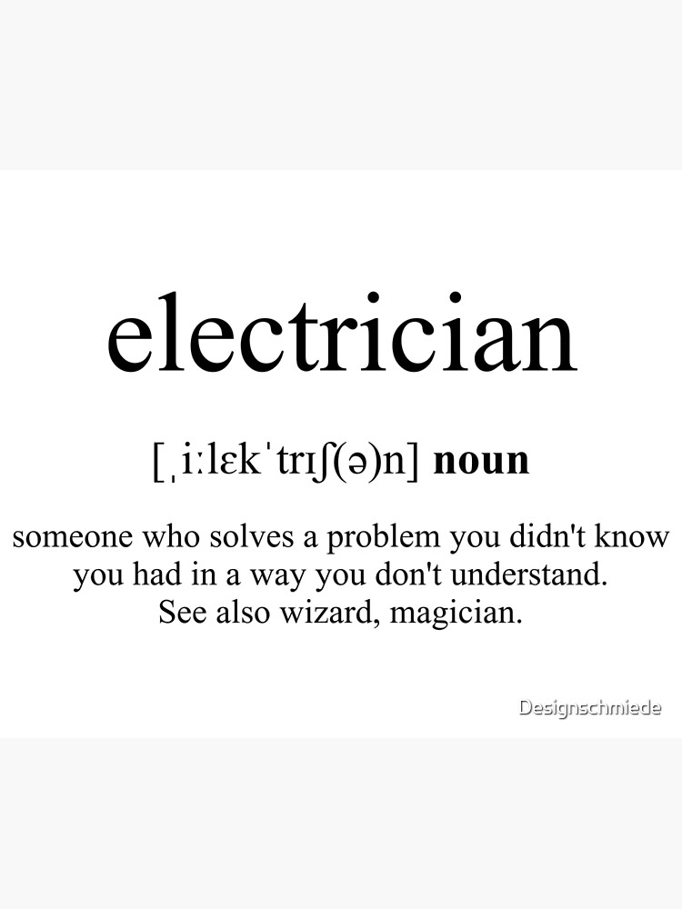 Electrician Definition Dictionary Collection Poster by Designschmiede Redbubble