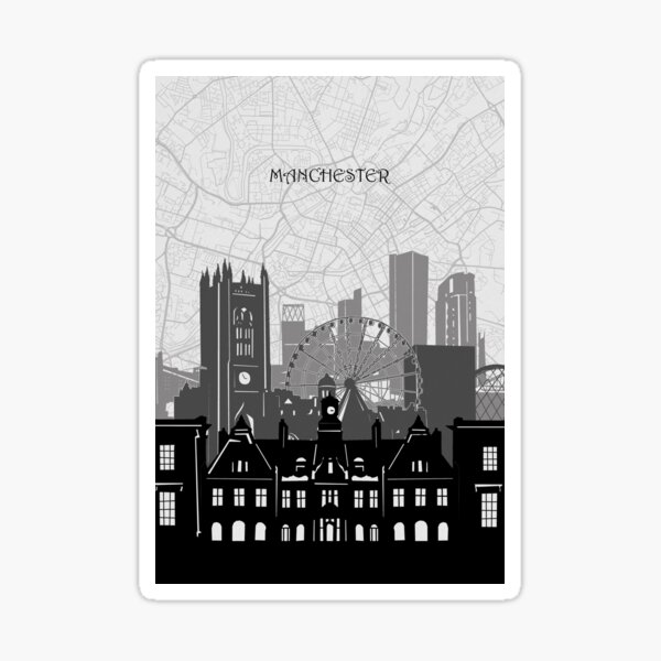 "manchester skyline" Sticker for Sale by BekimART2 | Redbubble