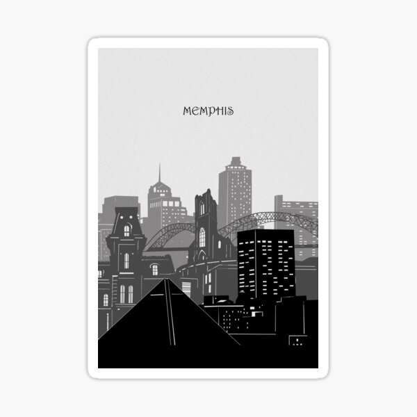 "memphis skyline" Sticker by BekimART2 | Redbubble