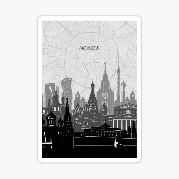 "moscow skyline" Sticker for Sale by BekimART2 | Redbubble