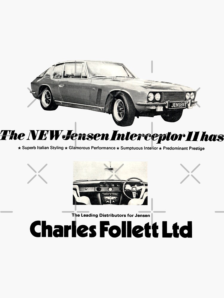 "JENSEN INTERCEPTOR" Sticker by ThrowbackMotors | Redbubble