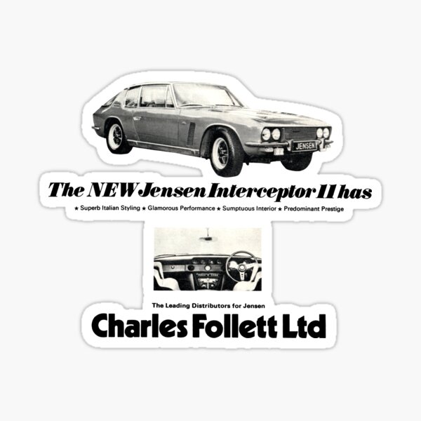 "JENSEN INTERCEPTOR" Sticker by ThrowbackMotors | Redbubble