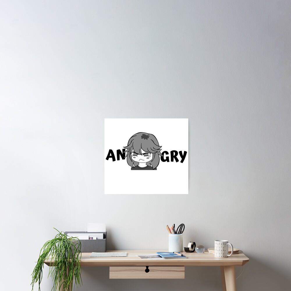 Póster «Funny Manga Angry Pout Face Little Girl Cute Chibi Meme» de ...