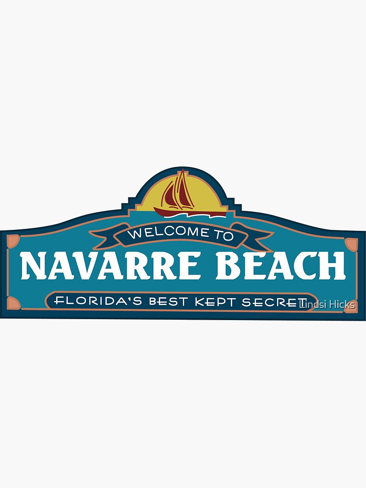 "The Old Navarre Beach Sign" Sticker by humanlines | Redbubble