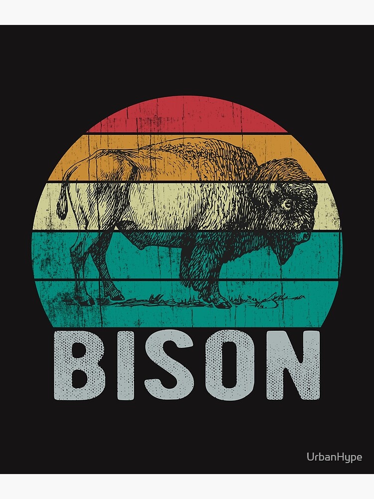 "Cool Bison Vintage Sunset Animal Design" Poster for Sale by UrbanHype ...