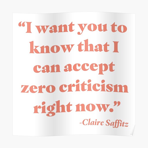 "Claire Saffitz Zero Criticism Bon Appétit" Poster for Sale by ...