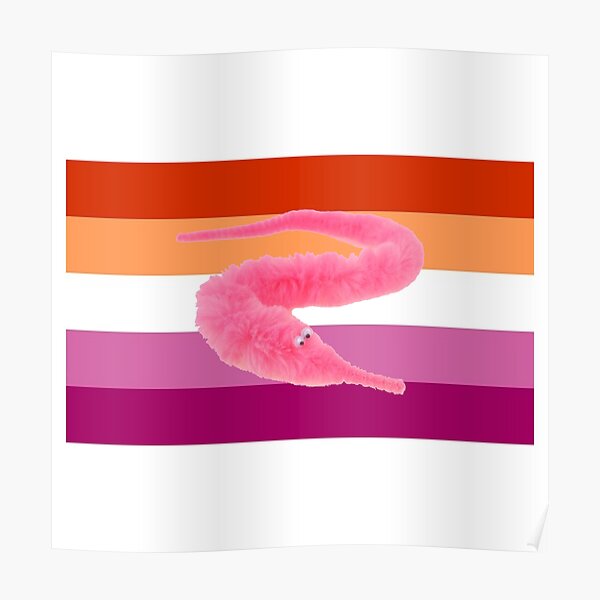 "Lesbian Pride Worm on a String" Poster for Sale by NHChel | Redbubble