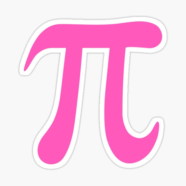 "Hot pink pi symbol" Sticker for Sale by Mhea | Redbubble