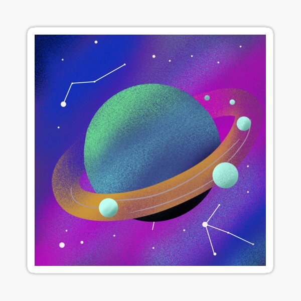 "Digital planet drawing" Sticker for Sale by nikypop | Redbubble