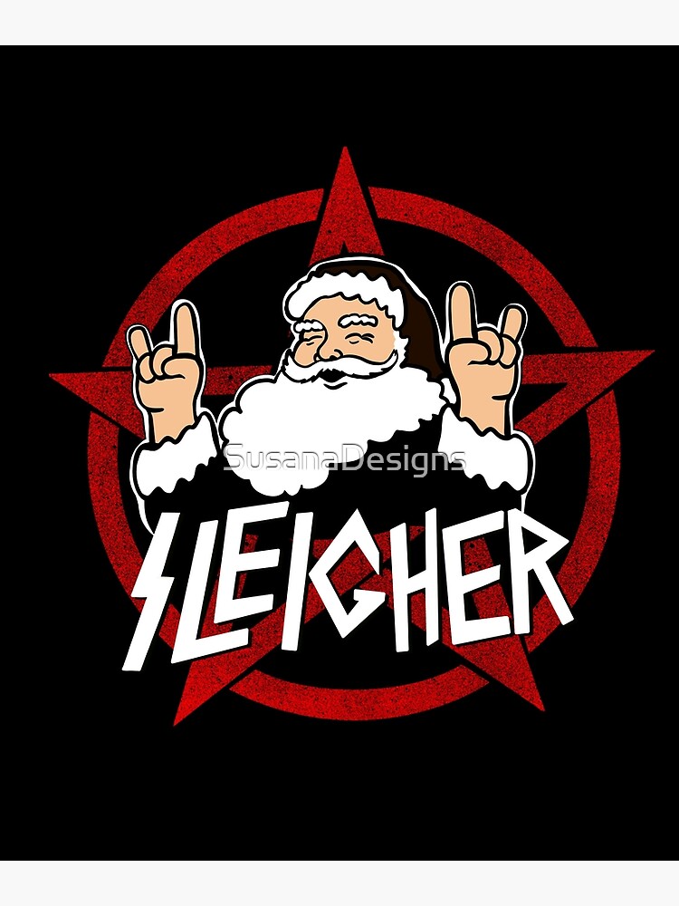 "Santa goes Metal Santa Sleigher Funny Christmas for Metalheads ...