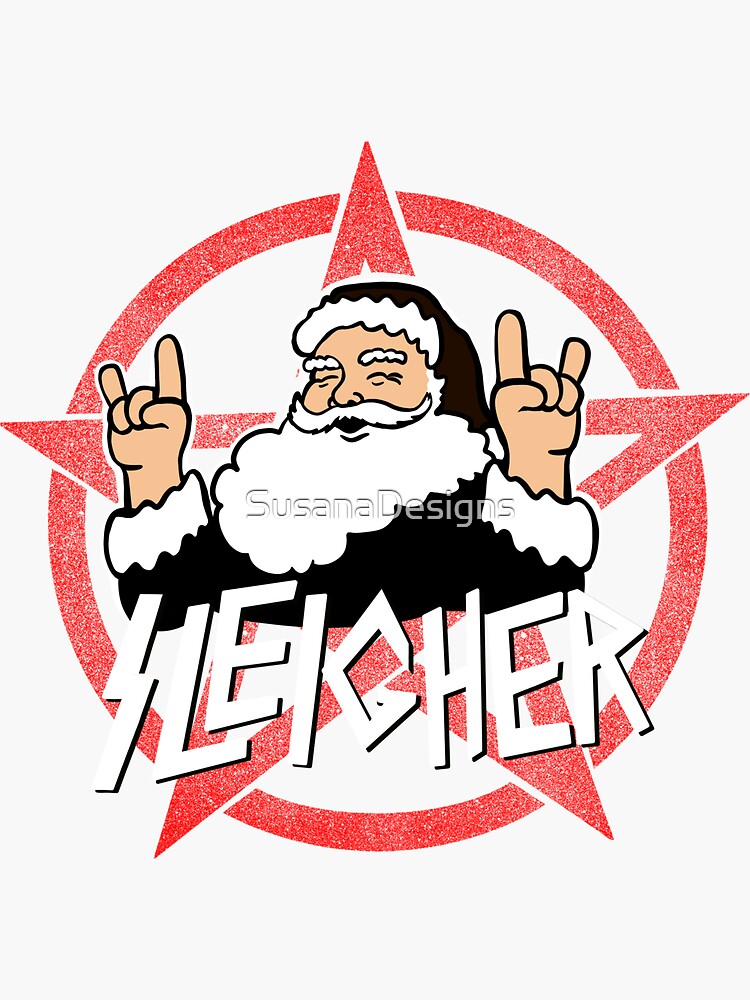 "Santa goes Metal Santa Sleigher Funny Christmas for Metalheads ...