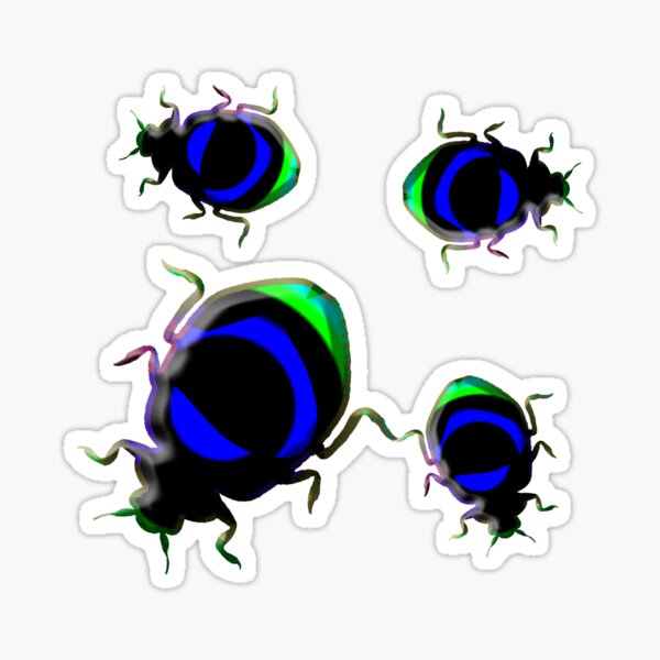 "Bold Blue Beetles" Sticker by hidyhos | Redbubble
