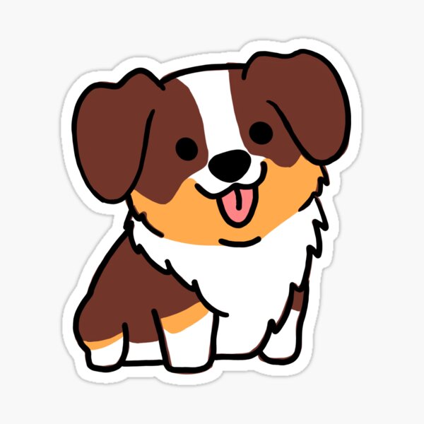 "Cute Red Tri Australian Shepard Drawing" Sticker for Sale by ...