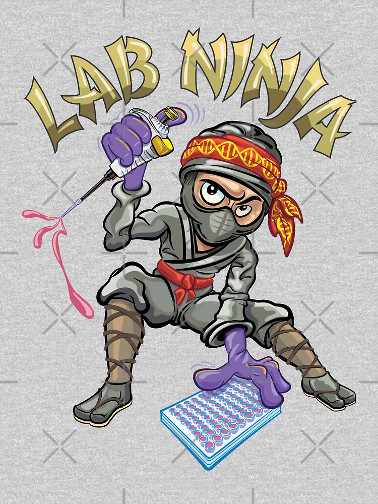 "PCR Lab Ninja Funny Design for DNA Biotechnology Lab Scientists" T ...