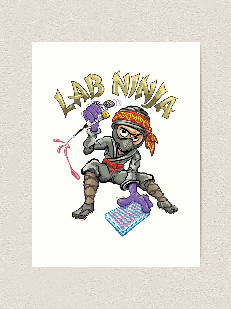 "PCR Lab Ninja Funny Design for DNA Biotechnology Lab Scientists" Art ...