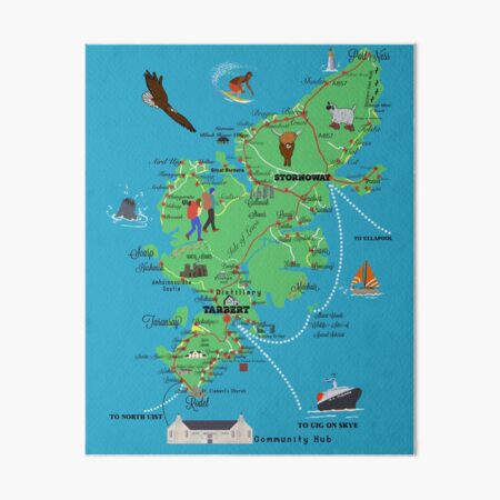 "Map of The Isle of Harris, Scotland. " Art Board Print by ...