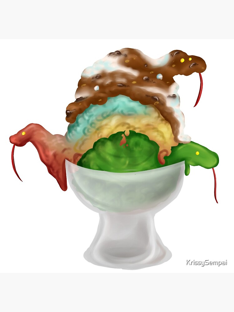 "Kawaii Snake Ice Cream Sundae" Poster by KrissySempai | Redbubble