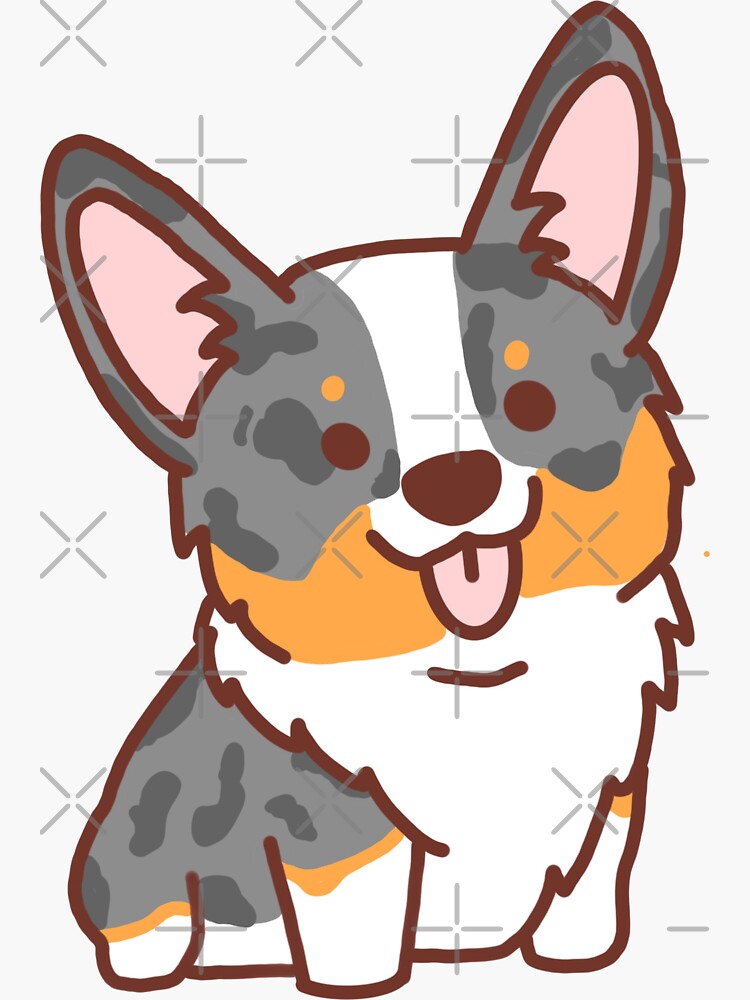 "Cute Blue Merle Corgi" Sticker for Sale by MillerDesigns | Redbubble