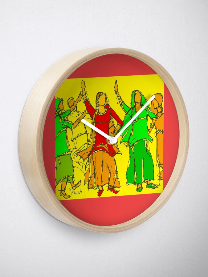 "Punjabi girls dancing Gidda " Clock by Sukhpalgrewal | Redbubble