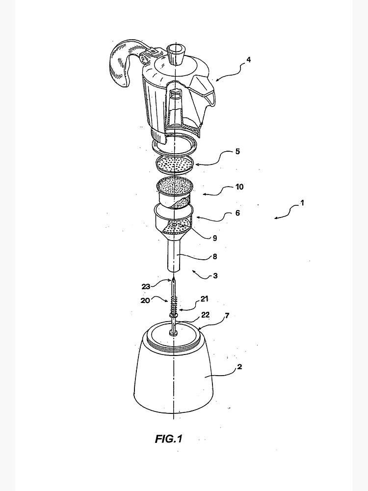 "Moka Pot Patent" Art Print for Sale by AlanPun | Redbubble
