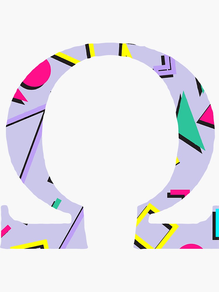 "Retro Omega Greek Letter" Sticker for Sale by purplecomet | Redbubble