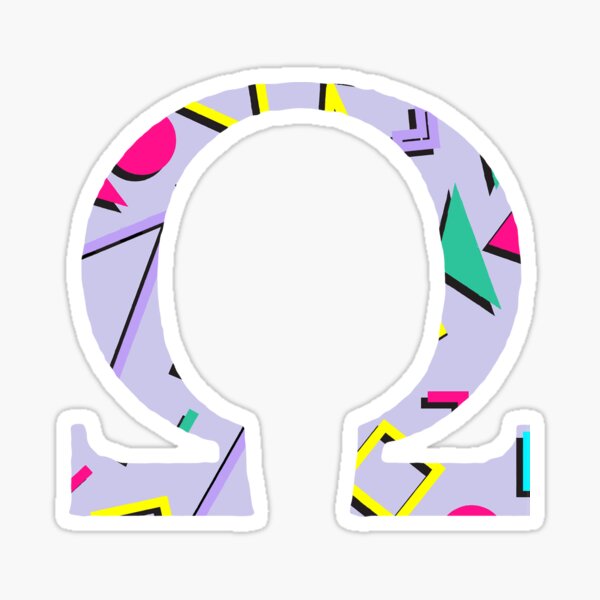"Retro Omega Greek Letter" Sticker for Sale by purplecomet | Redbubble