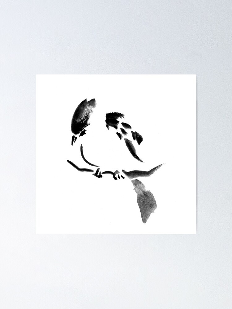 "Little Sumi-e Bird Nr 1" Poster for Sale by Heatherian | Redbubble