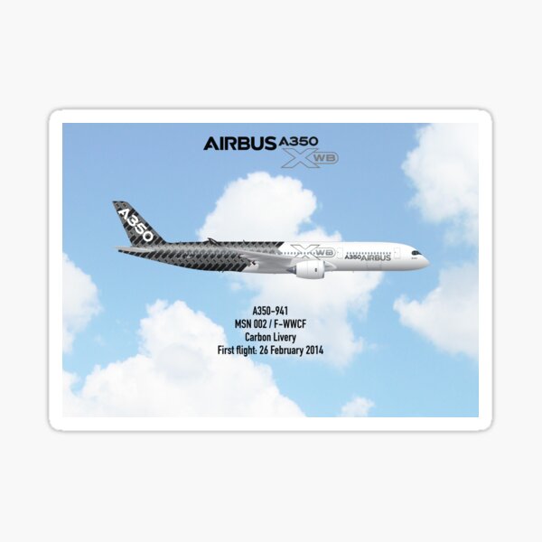 "A350 Carbon Livery" Sticker by Auyin | Redbubble