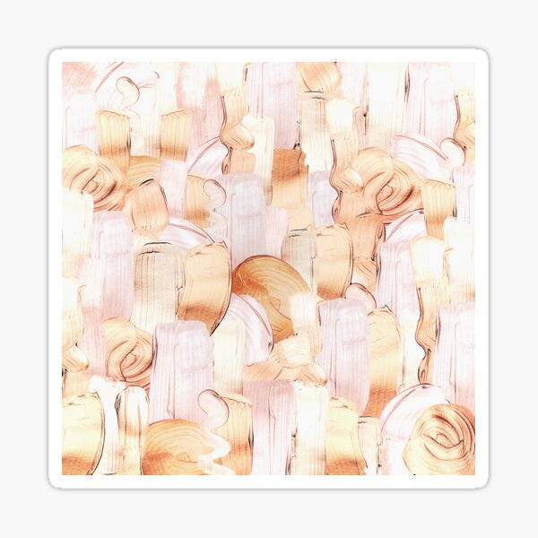 "Thick Blush Faux Metal Brush Strokes I" Sticker for Sale by ...