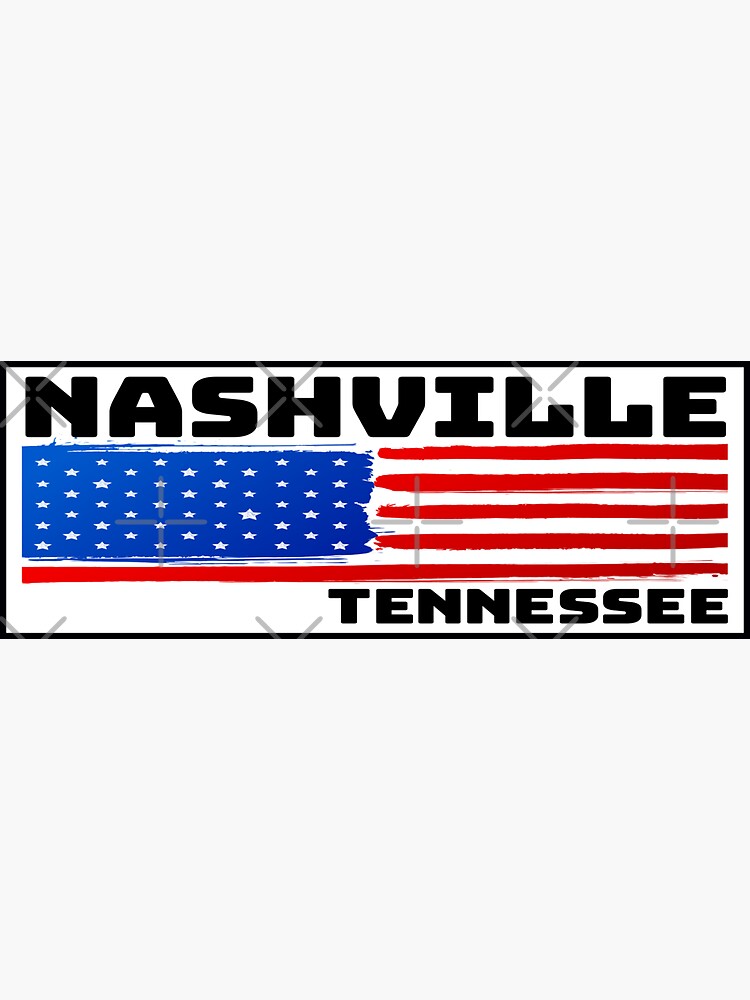 "Nashville Tennessee Flag Patriotic Great Smoky Mountains" Sticker for ...