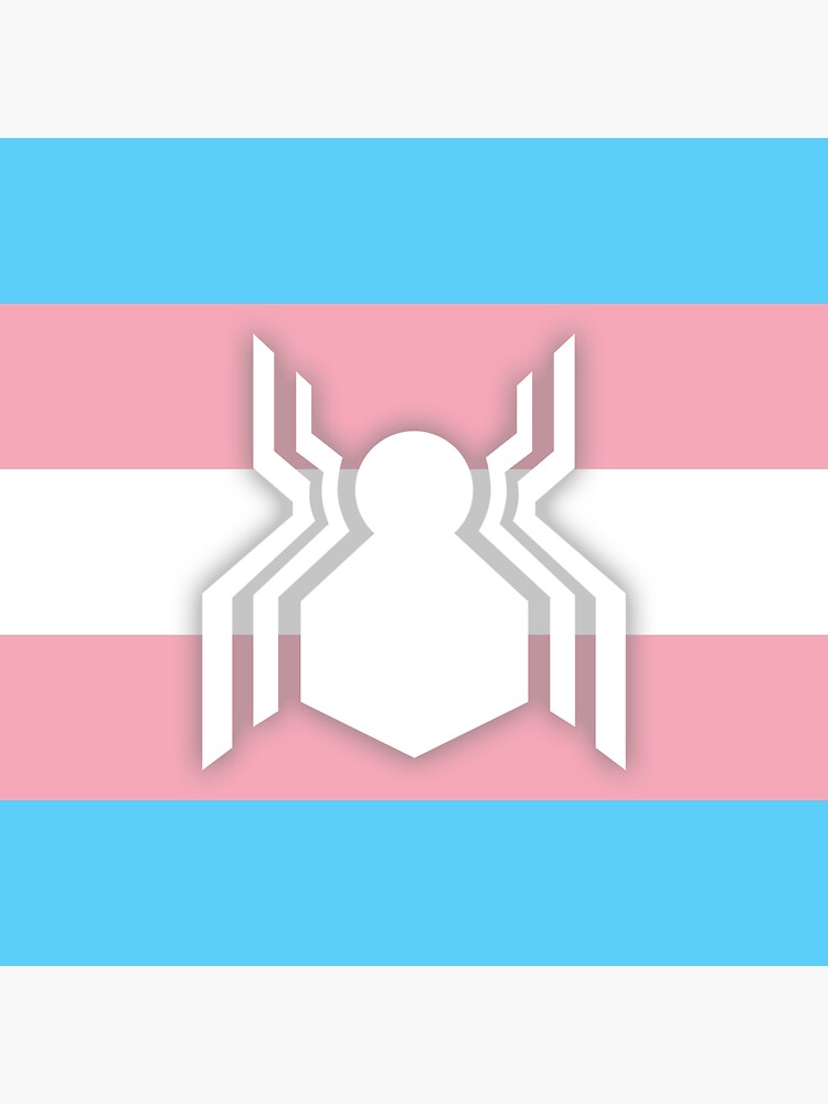 "Spider-Trans Pride (White)" Sticker for Sale by transboyeddie | Redbubble