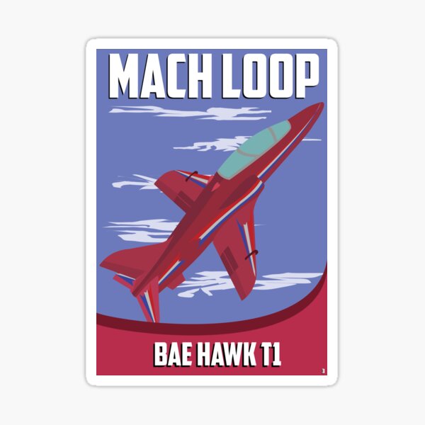 "Mach Loop - Bae Hawk T1 (red arrow) sticker" Sticker by ...