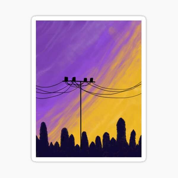 "Power Lines" Sticker by edeestrickland | Redbubble