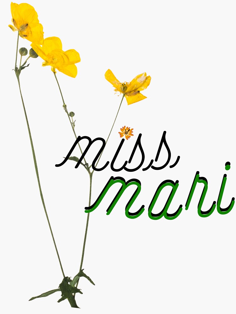 "miss mari" Sticker for Sale by milesverse | Redbubble