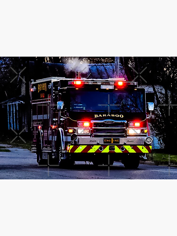 "Fire truck Baraboo Fire Dept. " Sticker by aadventures | Redbubble