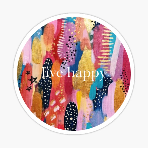 "livvy happy colorful print" Sticker for Sale by evalopez4940 | Redbubble