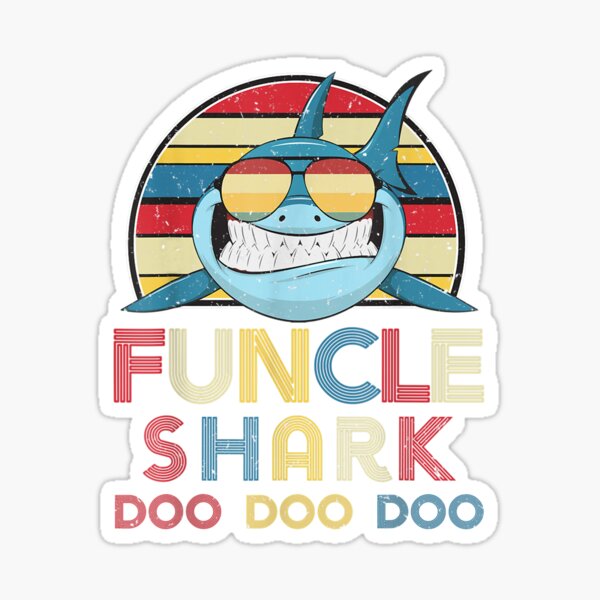"Retro Vintage Funcle Sharks " Sticker for Sale by ToroViolet | Redbubble