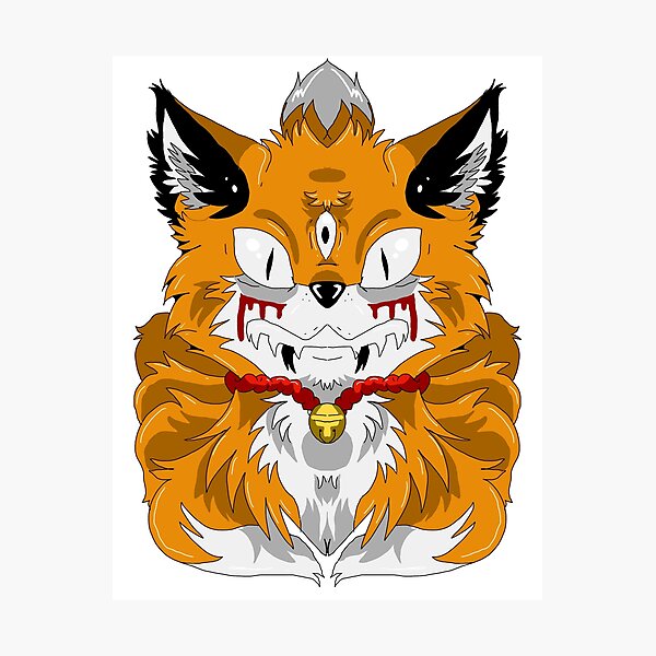 Kitsune Cartoon Photographic Prints | Redbubble