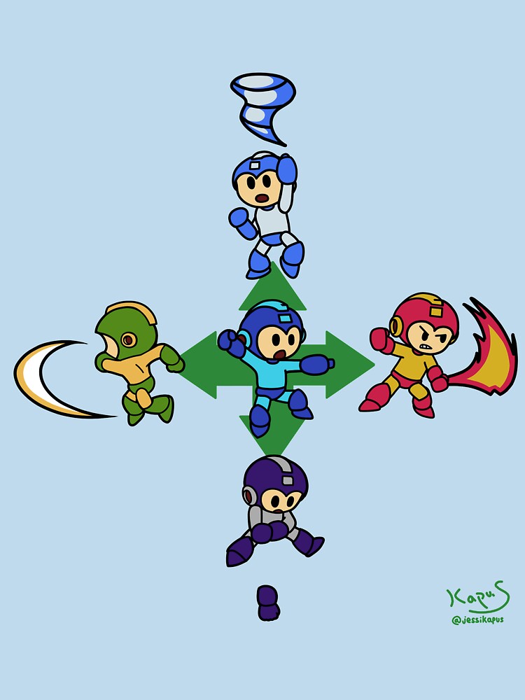 "Mega Man Aerials - Weapon Colors" Essential T-Shirt for Sale by ...