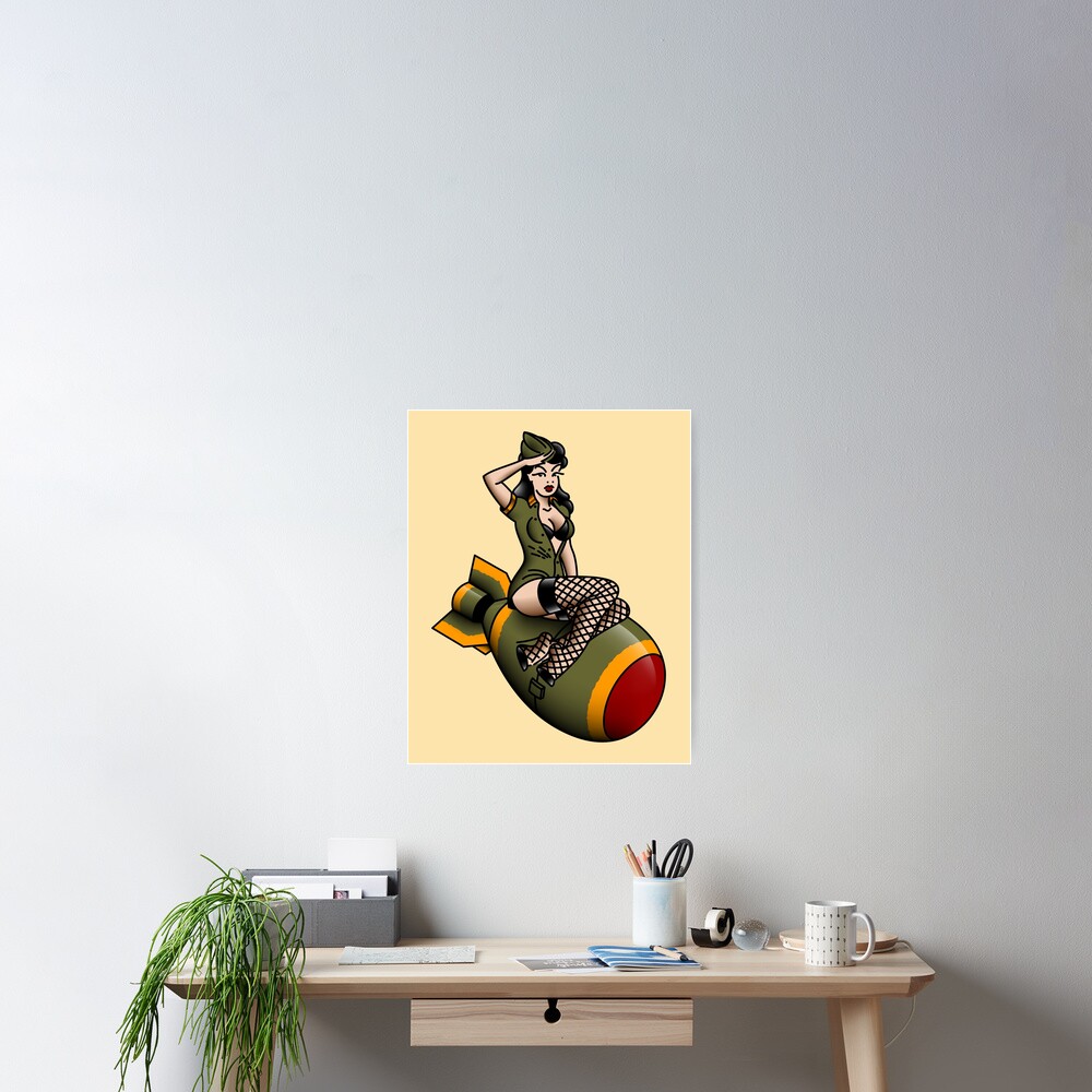 "Salty-Dog American Traditional Patriotic Atomic Bomb Belle Pin-up Girl ...