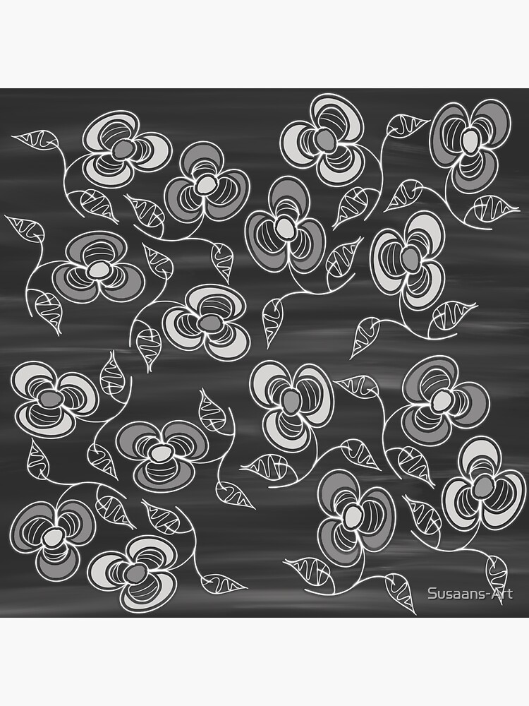 "Grey Floral Design" Sticker by Susaans-Art | Redbubble